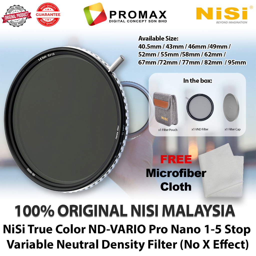 NiSi PRO Nano True Color 1-5 Stop ND-VARIO Colour Variable ND Filter | Shopee Thailand