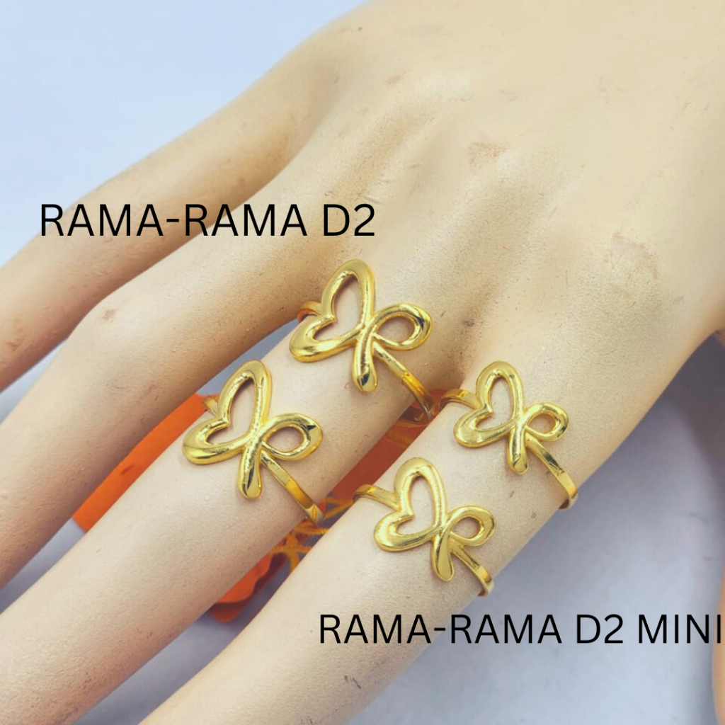 Rama-rama RING SOLID Gold 916 Pure BAJET SOLID MINIMALIST 916 แหวน ...