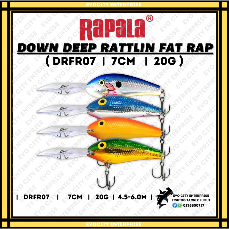 Rapala Down Deep Rattlin แร็ปไขมัน 7 ซม. / 20 กรัม / 4.5-6.0 ม. DRFR07 ...