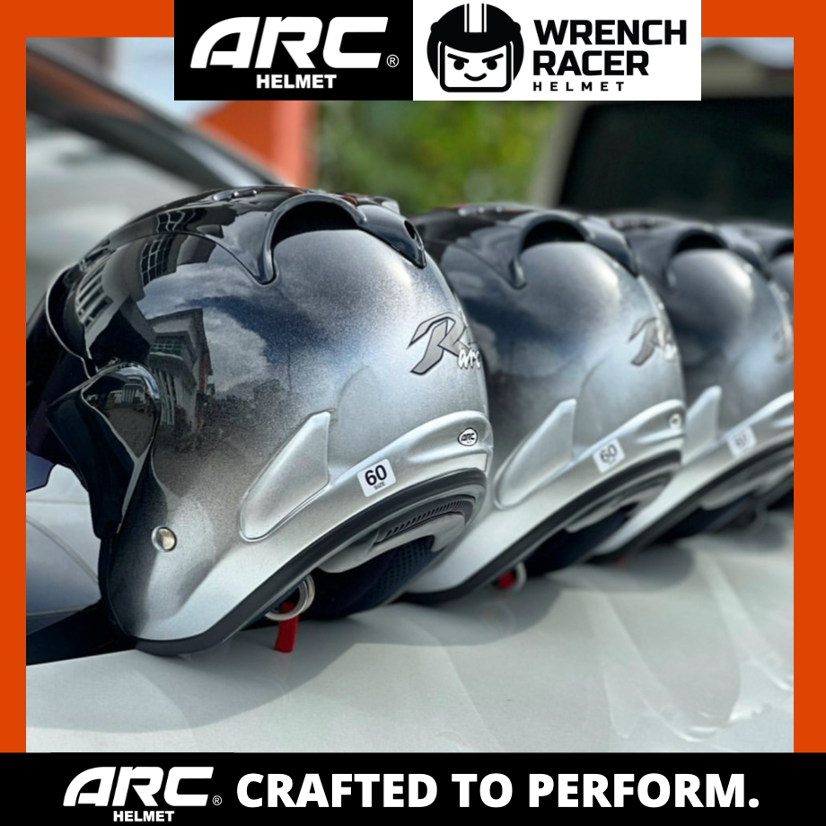 หมวกกันน็อค ARC Ritz Two Tone Silver / Visor ARC Ritz / สปอยเลอร์ ARC ...