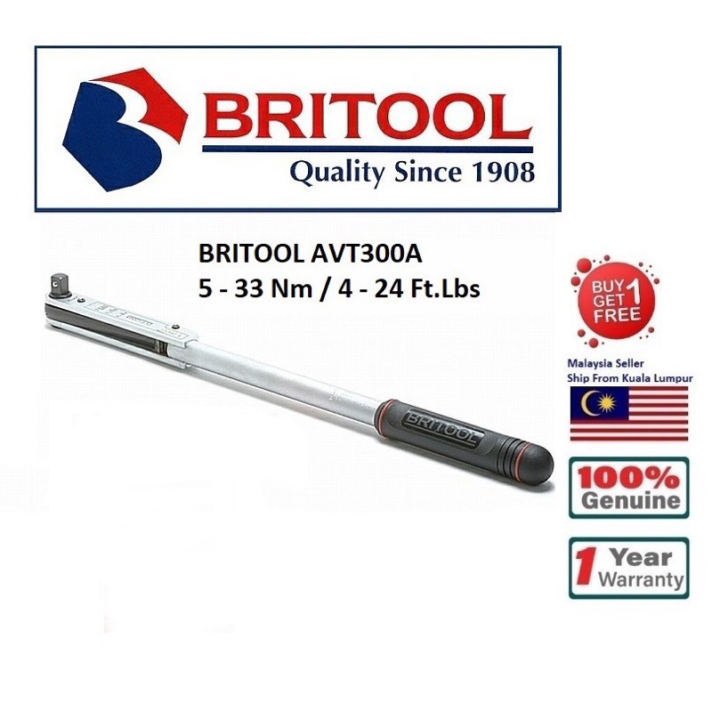 Britool AVT300A ประแจปอนด์ ปรับได้ 3/8~Dr 5-33 Nm 4-24 Ft.Lbs | Shopee ...