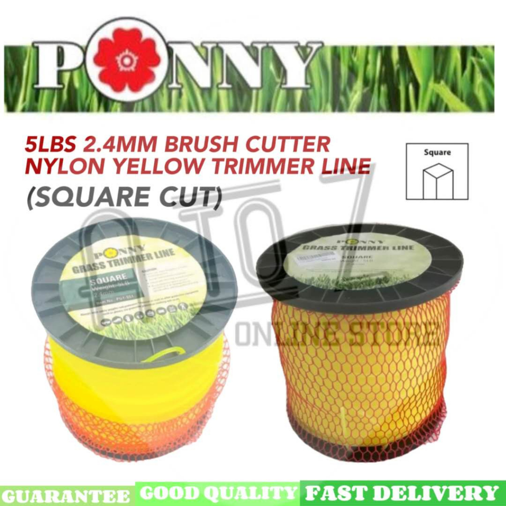 Ponny TRIMMER LINE NYLON YELLOW 5LBS --- SQUARE CUT | Shopee Thailand