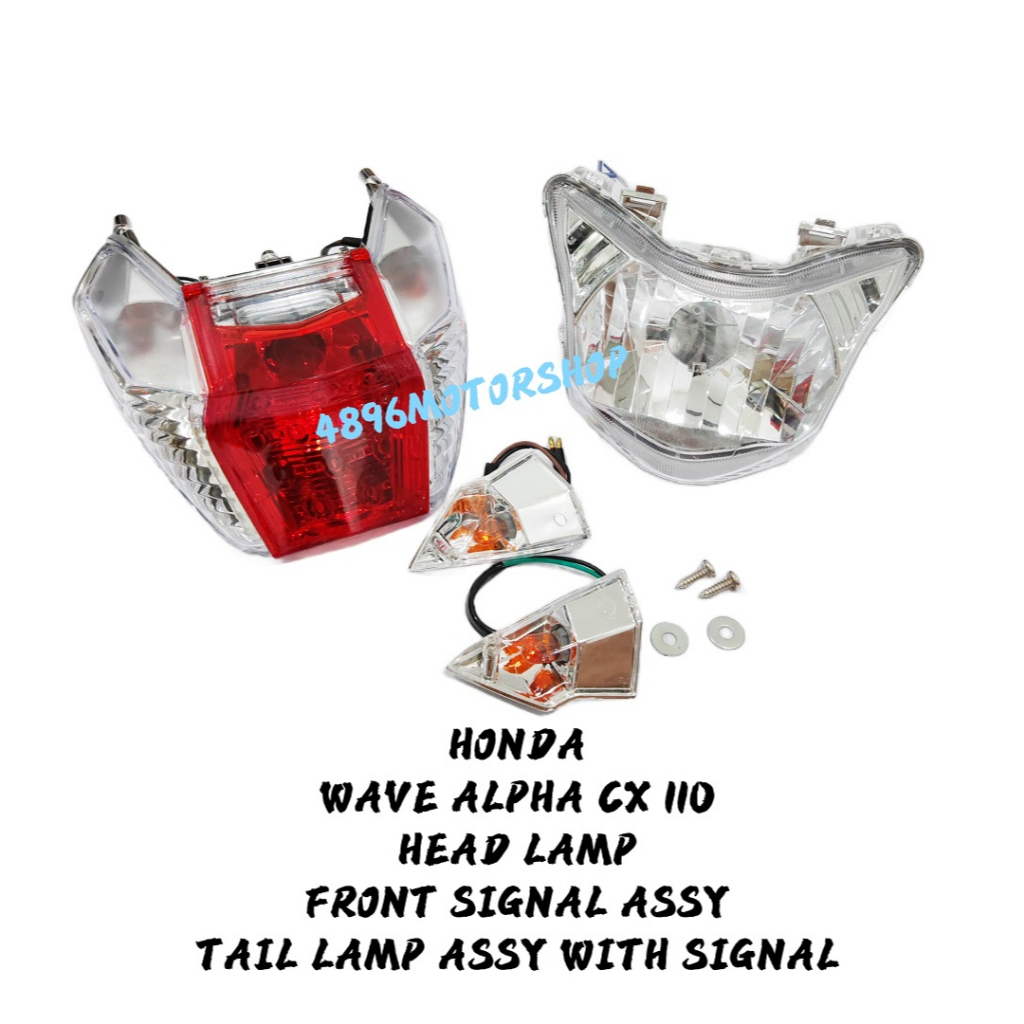 Honda WAVE ALPHA CX110 HEAD LAMP ป้ายด้านหน้า ASSY โคมไฟหางพร้อมชุดป้าย ...