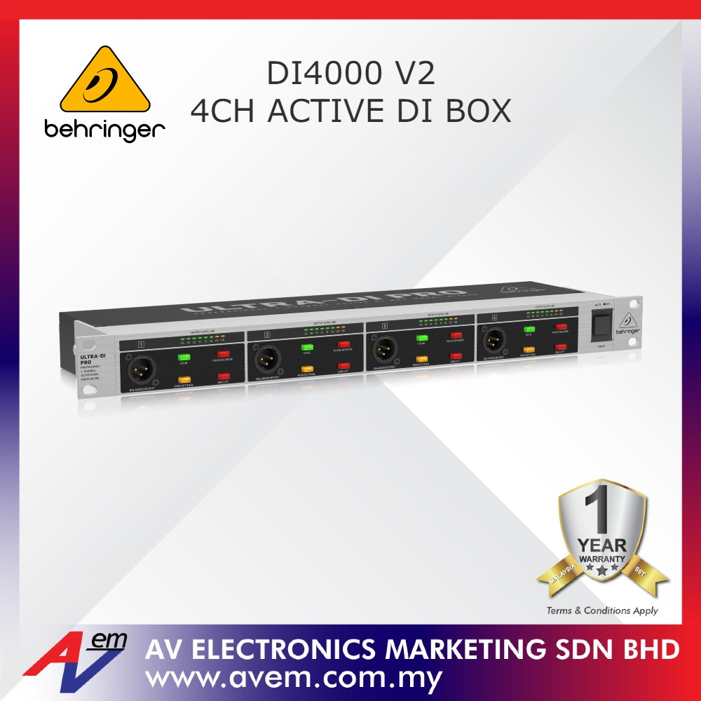 Behringer DI4000 V2 กล่อง DI-Box 4 ช่อง แบบมืออาชีพ | Shopee Thailand