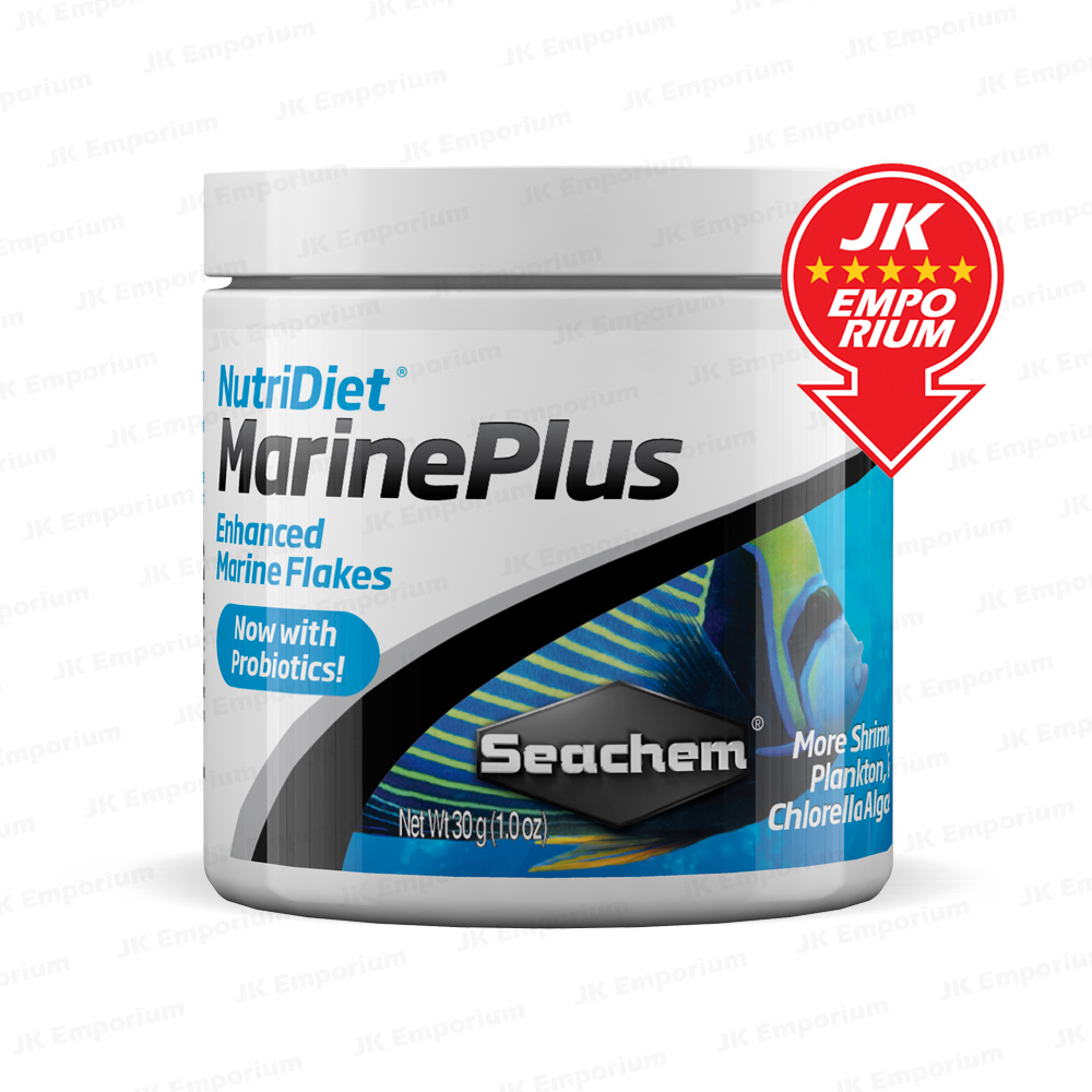 Seachem NutriDiet Marine Plus Flakes อาหารปลา สูตรโปรไบโอติก ระบบภูมิคุ้มกัน วิตามินมาคานัน อิ ...