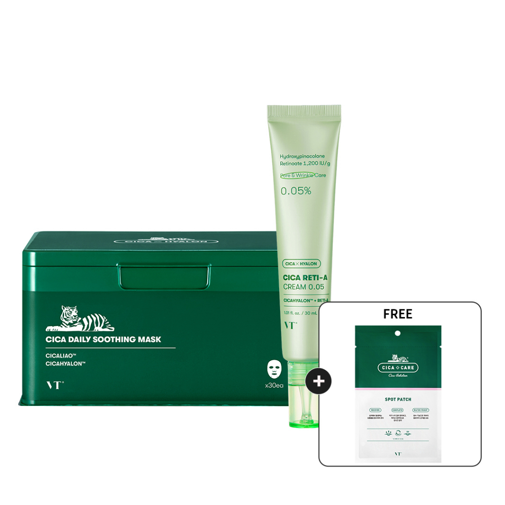 [VTCOSMETICS] Cica Daily Soothing mask 30ea / Sheet mask / Acne care (Cica / Reti-A) | Shopee ...