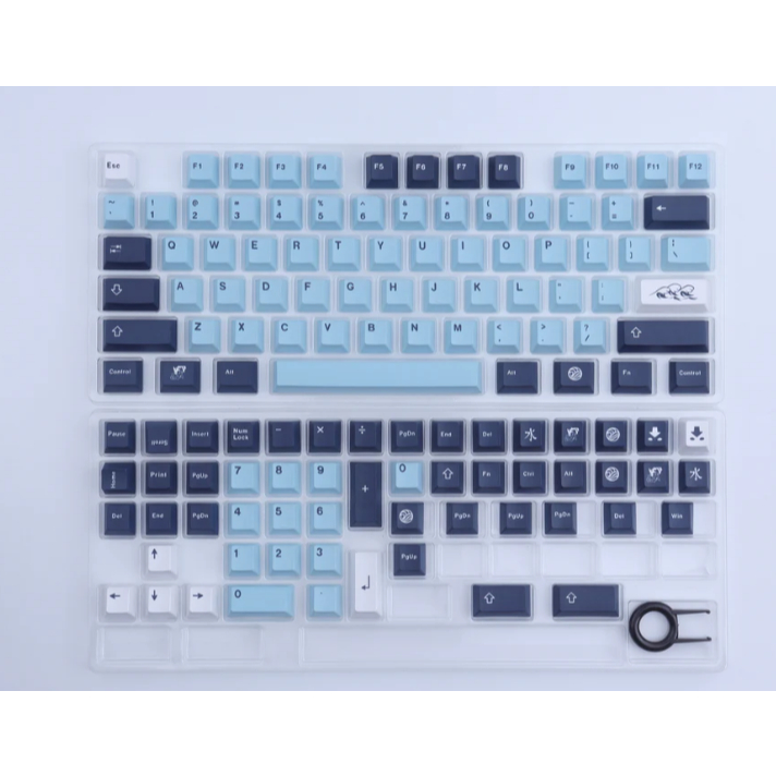 Gmk Mizu PBT ปุ่มกดคีย์บอร์ด GMK Water Element 129 คีย์ ย้อมสี สีฟ้า-เอ ...