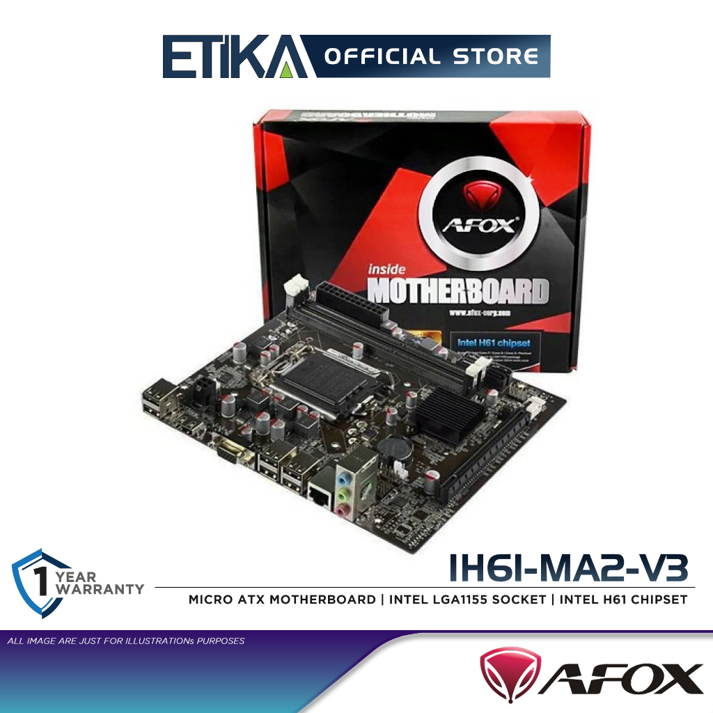 เมนบอร์ดซ็อกเก็ตชิปเซ็ต Afox IH61-MA2-V3 Micro ATX Intel LGA1155 Intel H61 M-ATX | Shopee Thailand