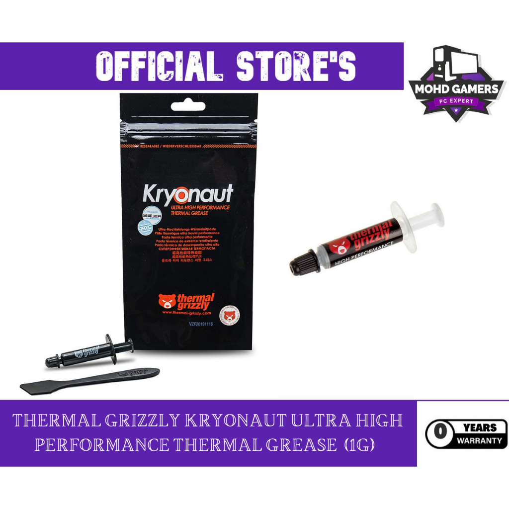 Thermal GRIZZLY KRYONAUT ULTRA HIGH PERFORMANCE THERMAL GREASE (1G) | Shopee Thailand