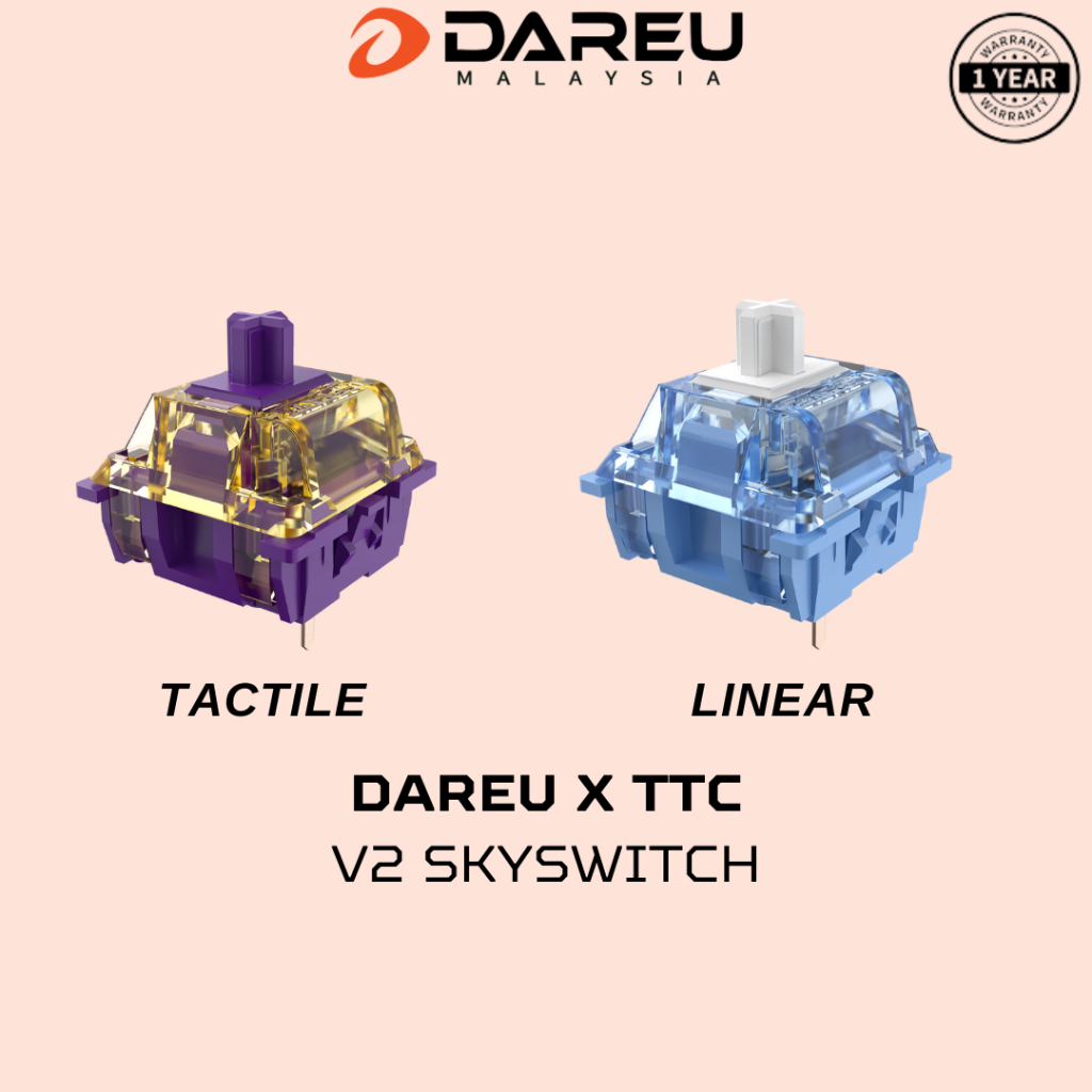 Dareu x TTC V2 Linear Blue-Sky Switch Keyboard (45 ชิ้น) | Shopee Thailand
