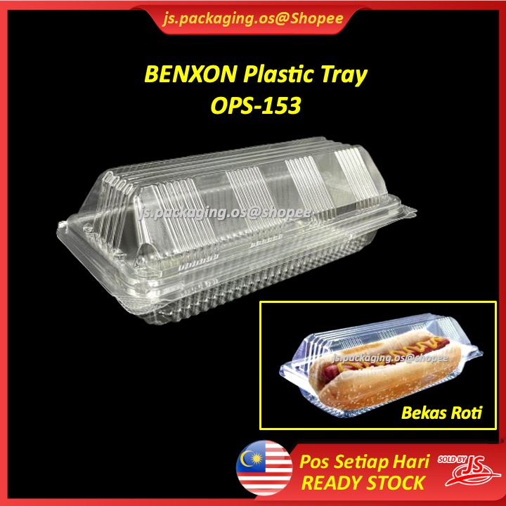 Ops-153 - ถาดพลาสติก BENXON มีตัวล็อค [ 50 ชิ้น ] Bakery กล่องอาหารใส ...