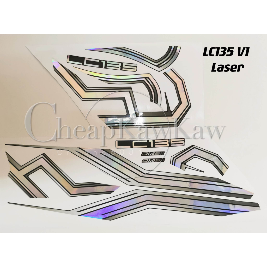 LC135 V1 CHROME OVERLAP Special Custom ( 206 ) Body Cover Set Stripe ...