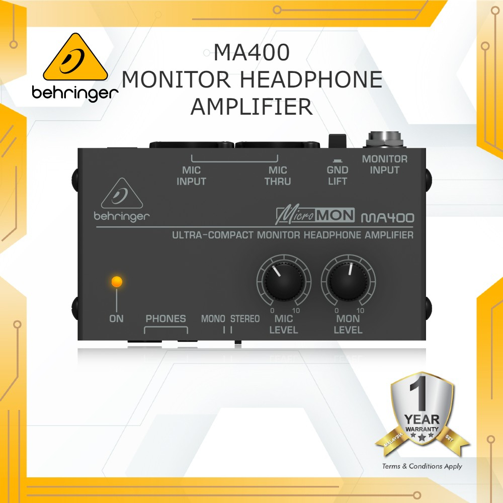 Behringer MA400 เครื่องขยายเสียงหูฟังมอนิเตอร์ขนาดกะทัดรัดพิเศษ ...