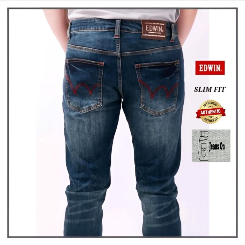 Edwin 506 SLIM FIT JEANS 7506-2501 กางเกงยีนส์ สีแดง (สีม่วง) | Shopee Thailand