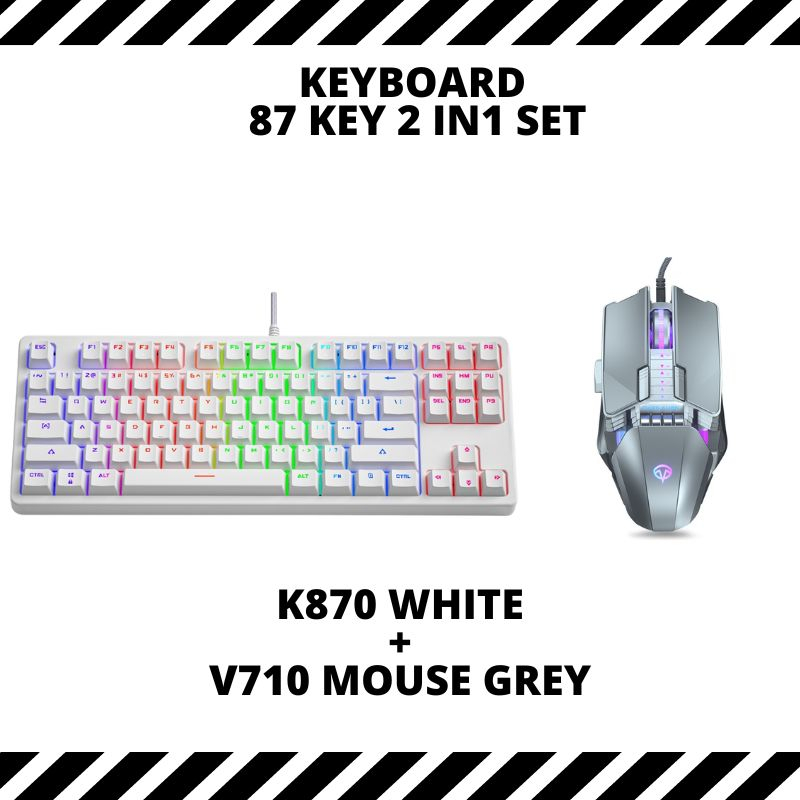 แผงคีย์บอร์ดเล่นเกม K870 Hotswap 87 คีย์ มีไฟแบ็คไลท์ RGB ถอดออกได้ | Shopee Thailand