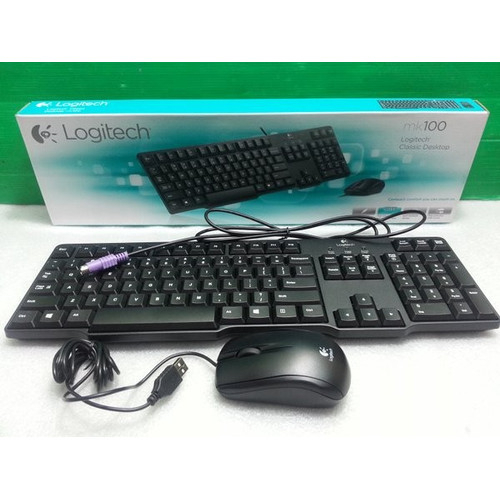 Logitech MK100 Classic Desktop Combo (คีย์บอร์ด PS2 + เมาส์ USB ...