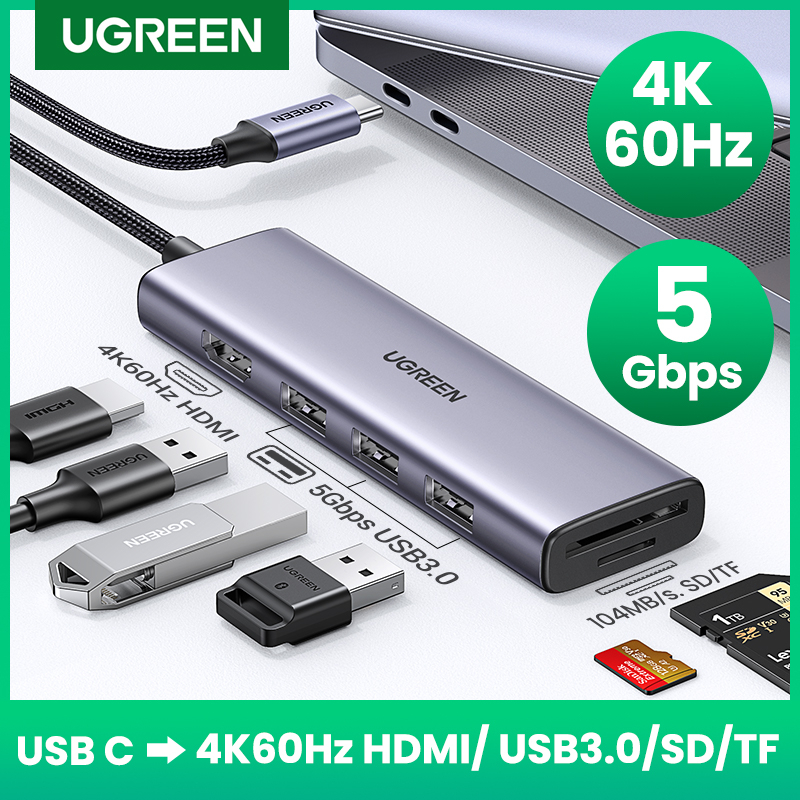 Ugreen UR-CM511-60383 USB-C to HDMI+3*USB 3.0 A+SD/TF CONVERTER ... Ugreen UR-CM511-60383 USB-C to HDMI+3*USB 3.0 A+SD/TF CONVERTER ...