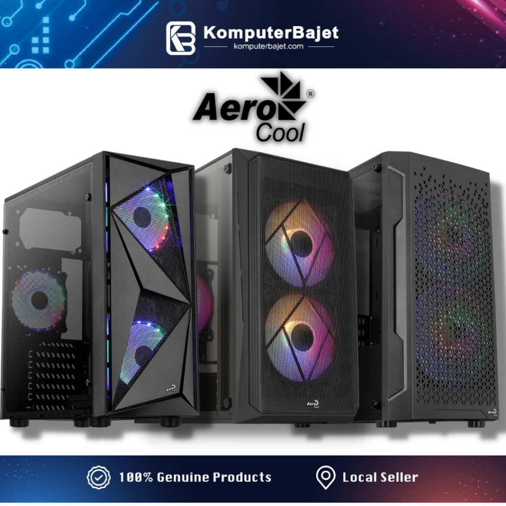 Aerocool RGB GAMING ATX MATX CASING ARGB พัดลม LED PC CASING GLIDER ...
