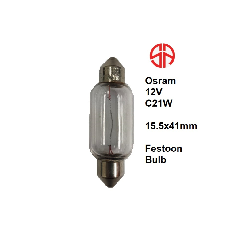 หลอดไฟท้ายรถยนต์ 12V C21W Osram 6413 SV8,5-8 15.5x41 มม. 12V 21W 15x41 | Shopee Thailand