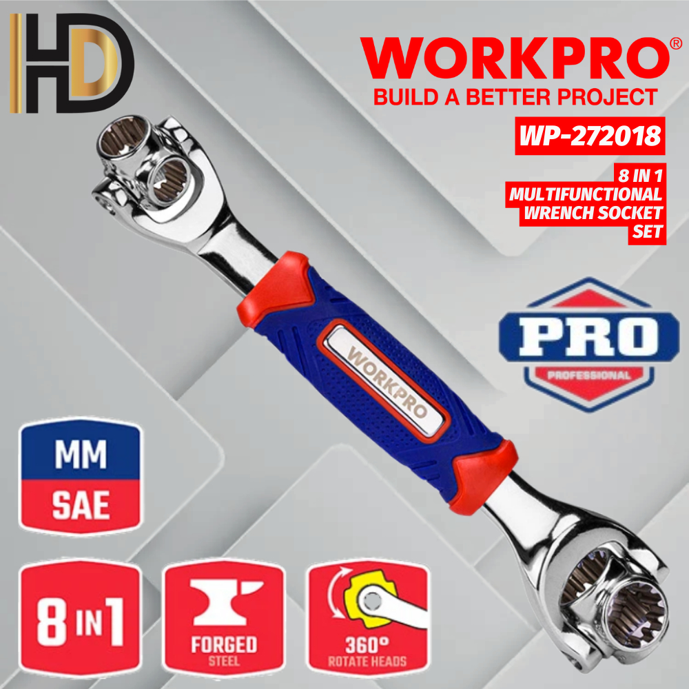 Workpro ชุดประแจซ็อกเก็ต อเนกประสงค์ / ประแจซ็อกเก็ต 8 In 1 / ประแจซ็อกเก็ต ทนทาน / WP272018 ...