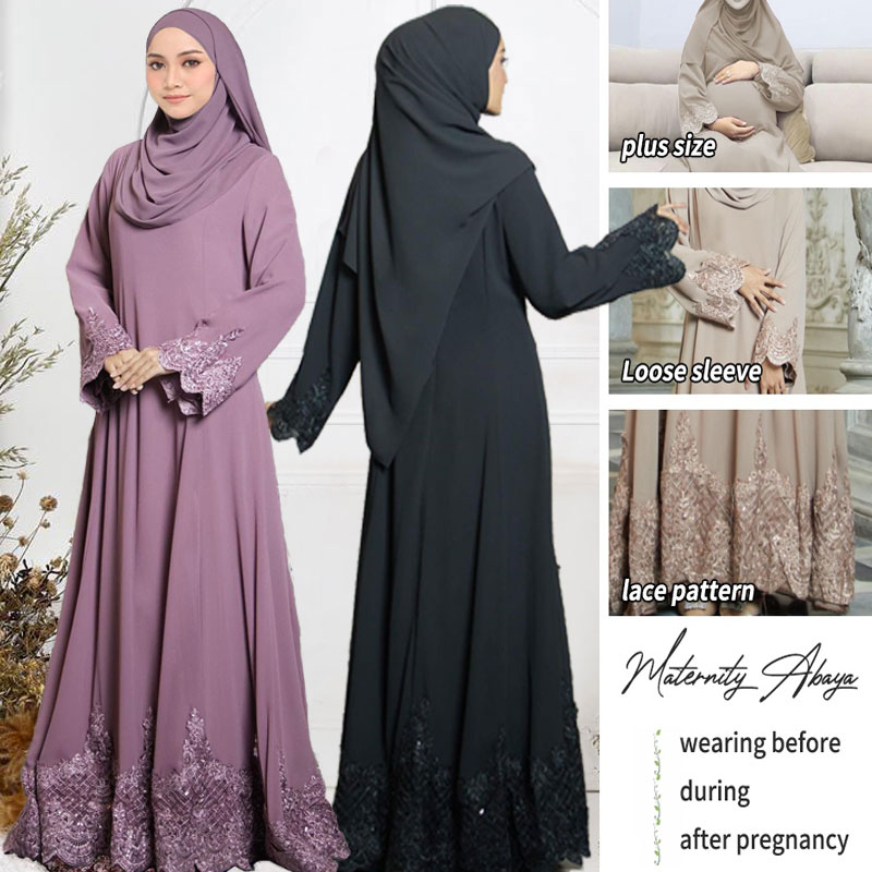 Abaya jubah muslimah lace baju budak perempuan veil ชุดคลุมท้อง ผู้หญิง ...