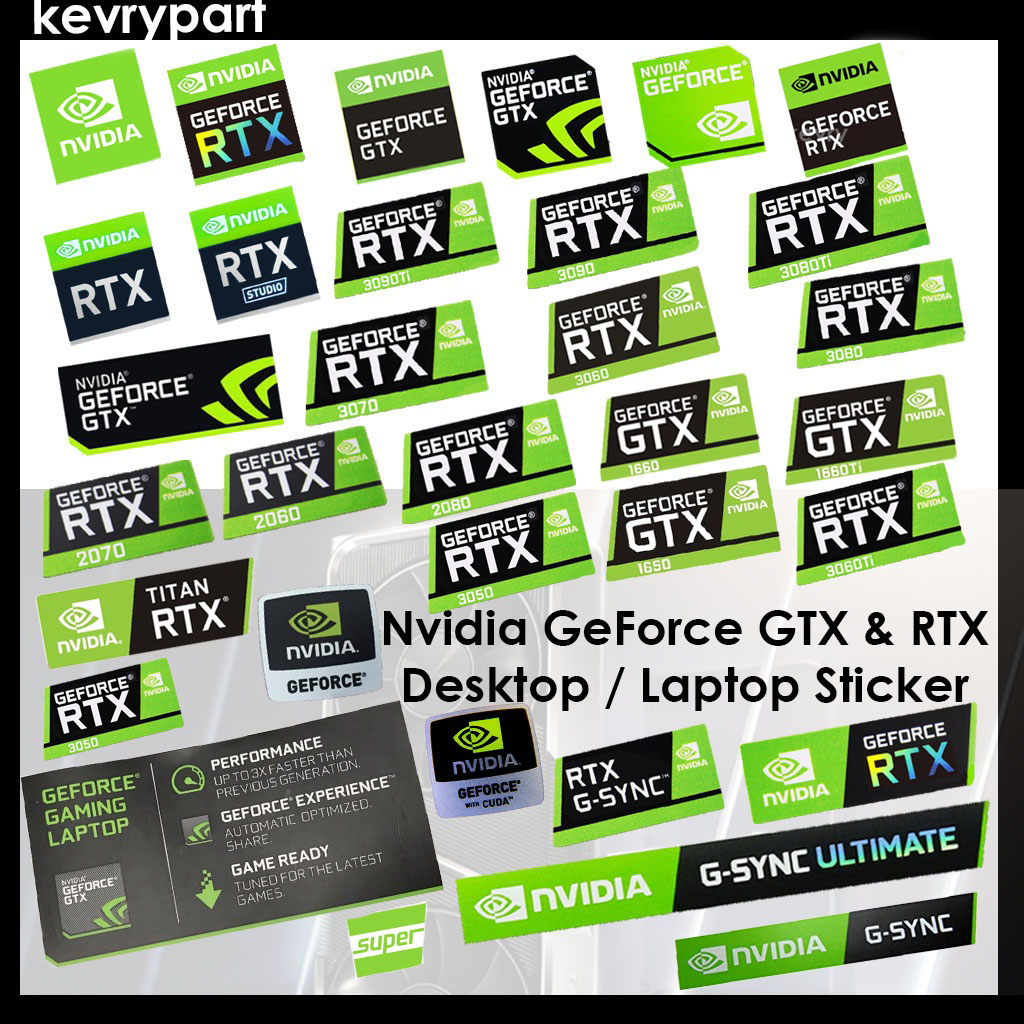 สติกเกอร์โลโก้ Nvidia Geforce GTX RTX TITAN 4080 4070 4060 3080 3070 4060 2080 สําหรับตกแต่งแล็ป ...