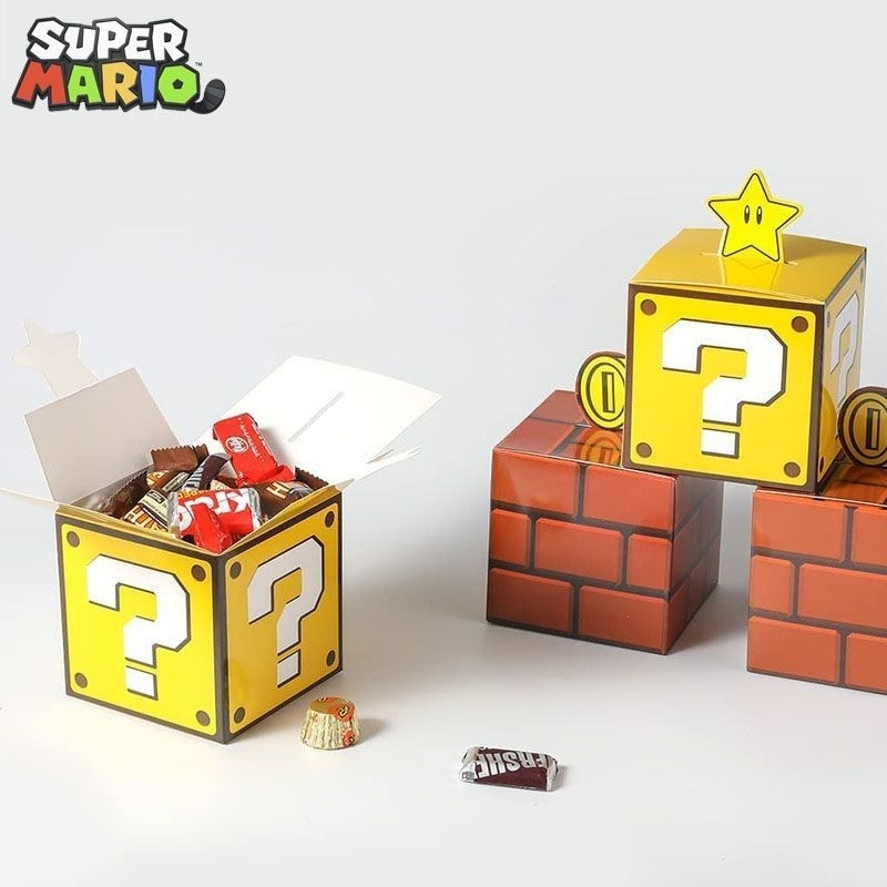 Super Mario Blind Box กล่องขนม karton gula Hadiah Tote Paper kotak ...