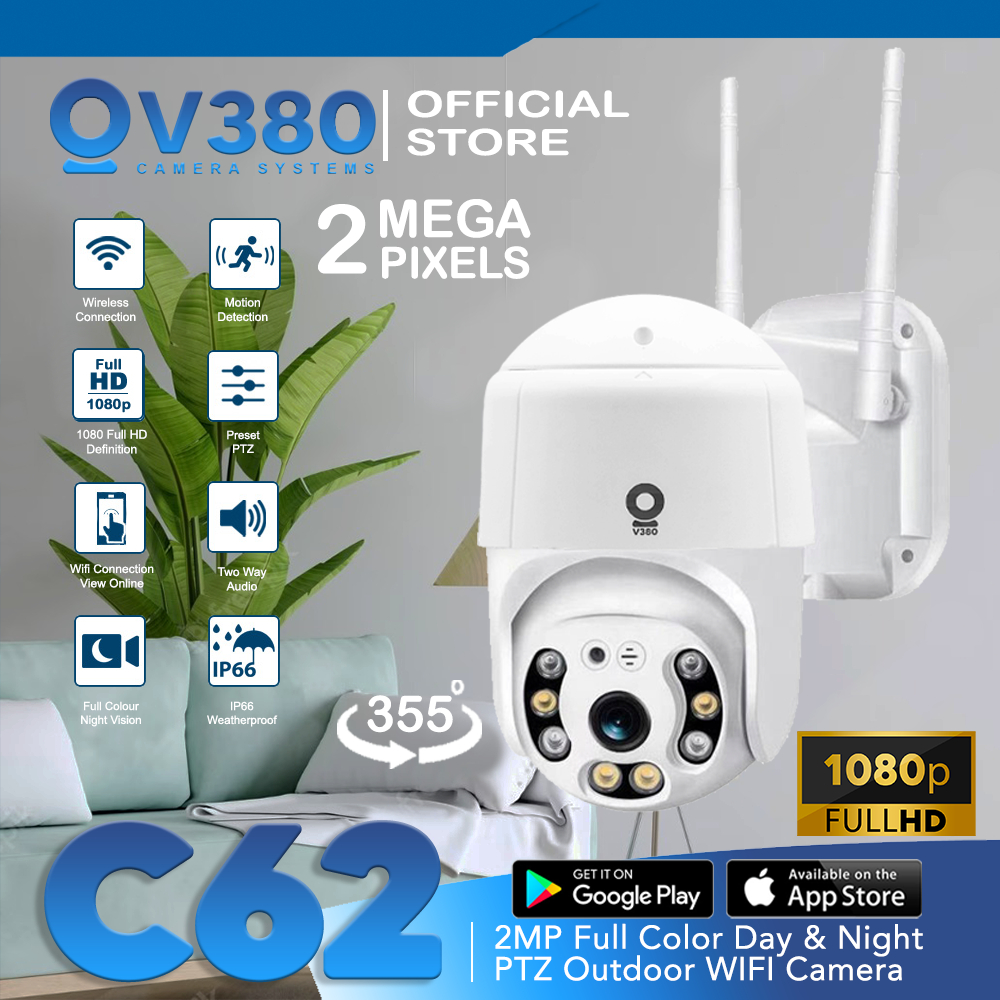 กล้องวงจรปิด V380 C62 2MP PTZ WIFI IP สําหรับกลางแจ้ง | Shopee Thailand