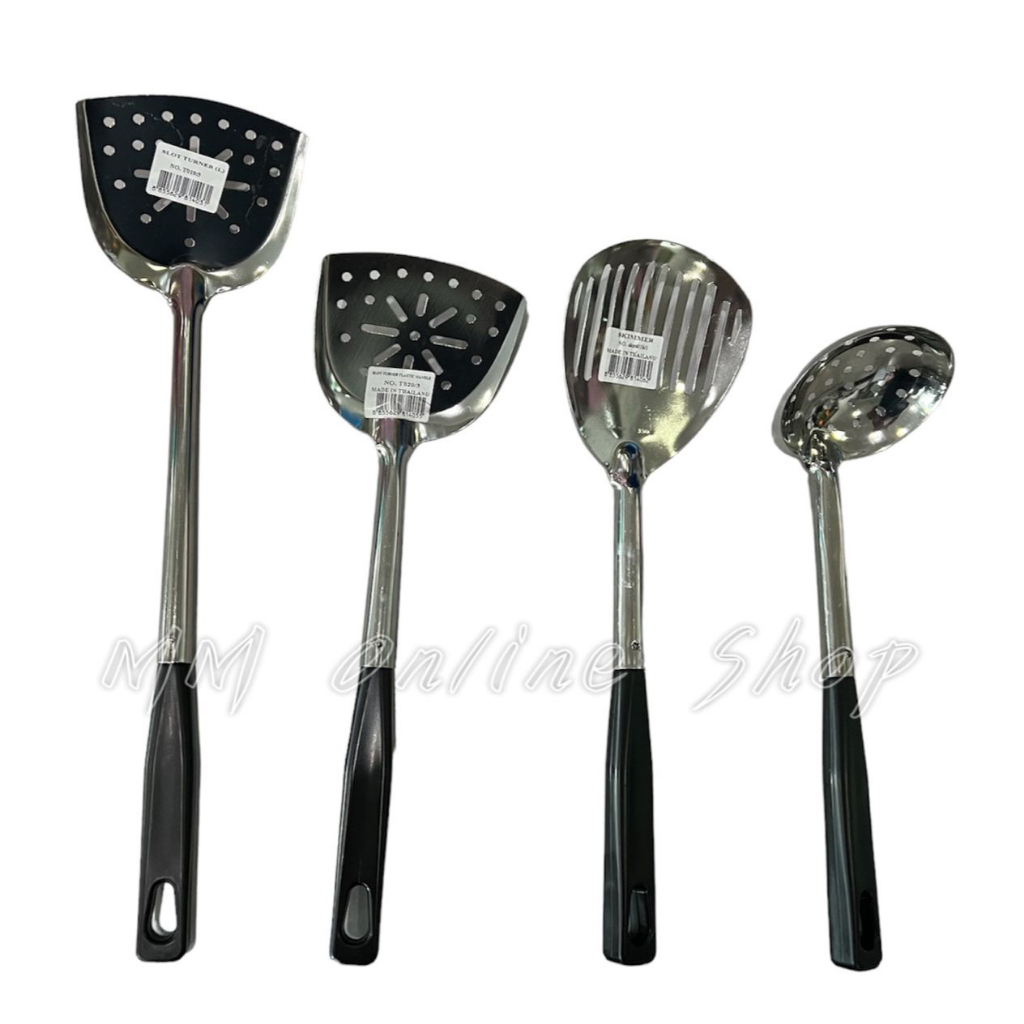 ที่จับพลาสติก สแตนเลส ช่อง Turner & Slot ทัพพี | Shopee Thailand