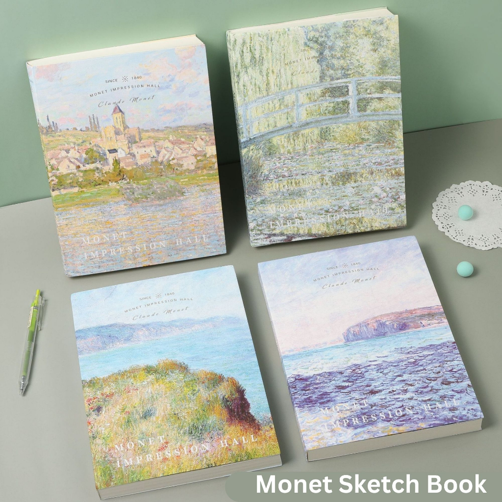 Monet Impression Sketchbook A5 B5 120 แผ่นสมุดวาดภาพหนังสือภาพวาด ...