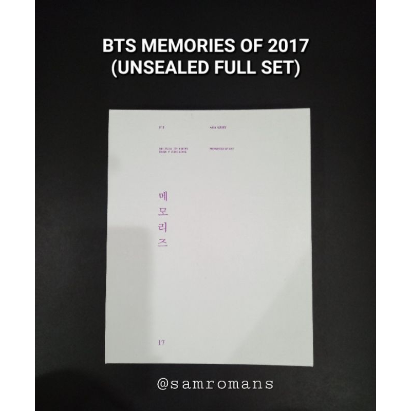 แผ่น DVD BTS MEMORIES OF 2017 อย่างเป็นทางการ (ครบชุด) | Shopee Thailand