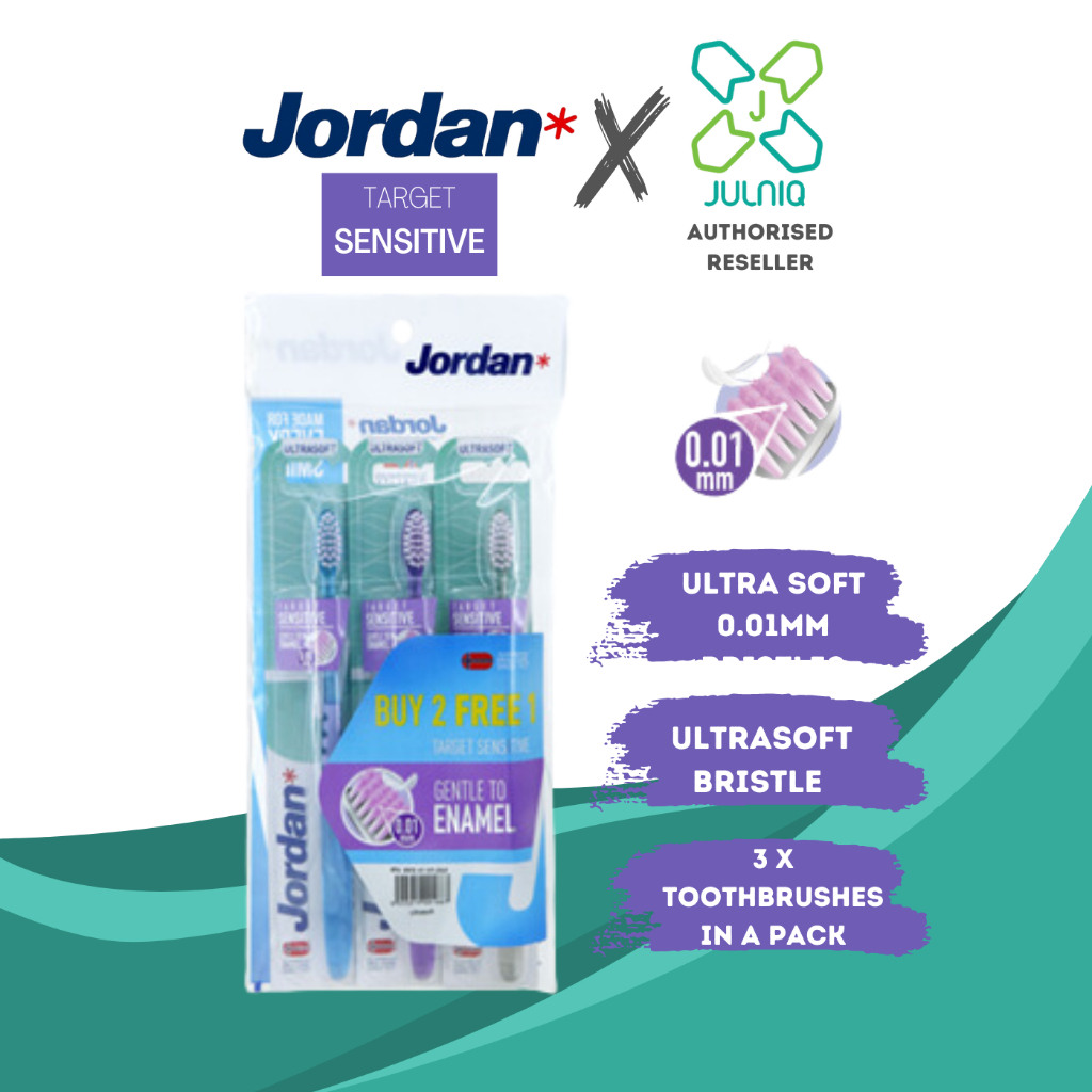 [แพ็ค 3 ชิ้น] JORDAN แปรงสีฟันสําหรับผู้ใหญ่ TARGET SENSITIVE Range ...