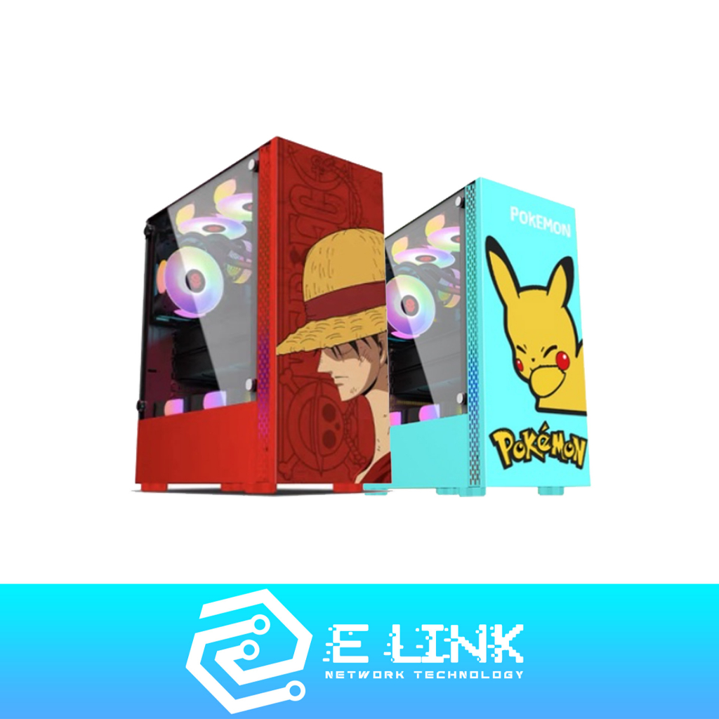(เคสเกมมิ่งใหม่) เคสเกม PC ONE PIECE / PIKACHU พร้อม RGB, MOTHERBOARD ...