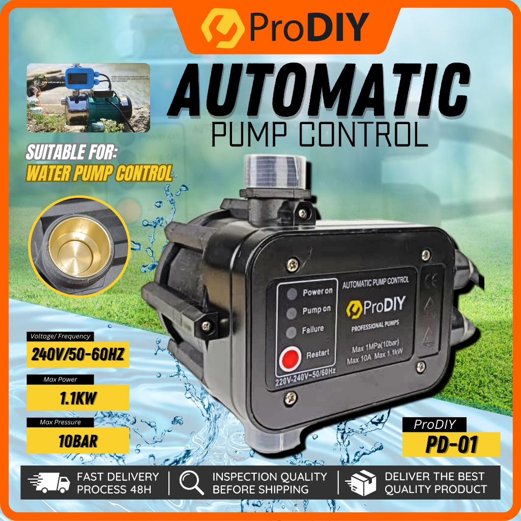 Prodiy PD-01 ปั๊มอัตโนมัติควบคุมปั๊มน้ําความดันบ้าน 240v 10bar เครื่อง ...