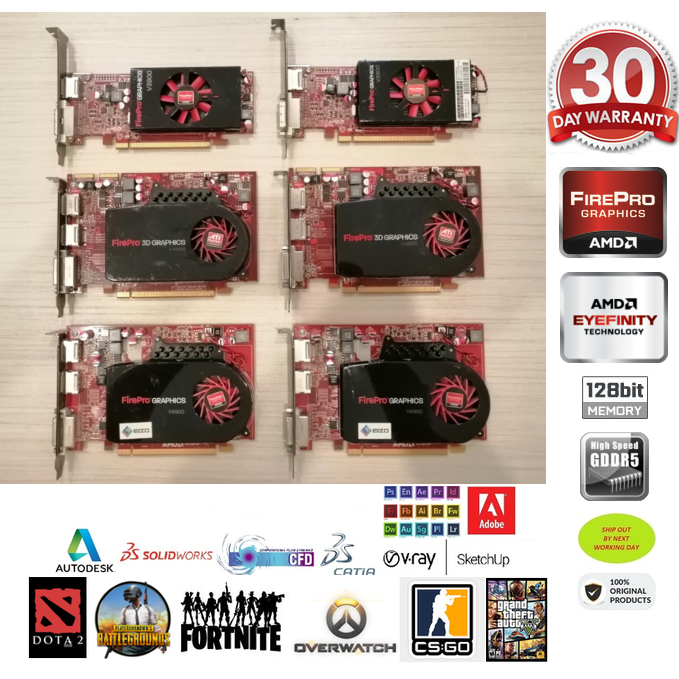 การ์ดจอ AMD Firepro V4900 1G DDR5 128-bit Firepro V4800 1G DDR5 128-bit ...