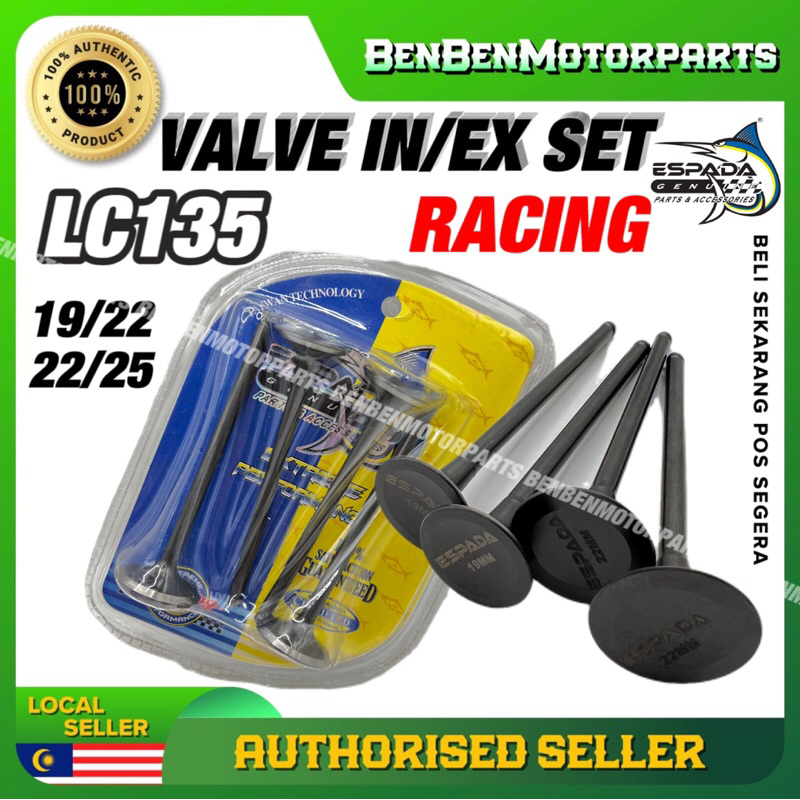 ชุดวาล์ว ESPADA RACING LC135 (19/22)(20/22)(22/24)(22/25) RACING VALVE ...