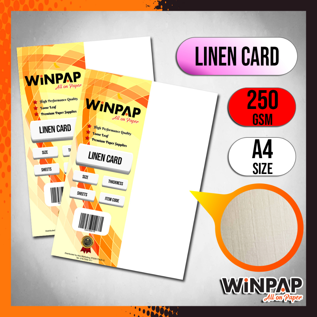 Wpp701 การ์ดผ้าลินิน (A4, 250gsm) การ์ดพรีเมี่ยม, Kad Premium, การ์ด ...