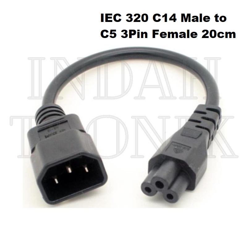 Iec 320 ชาย C14 ถึง C5 หญิง 3 Pin Plug สายไฟ AC 20 ซม. | Shopee Thailand