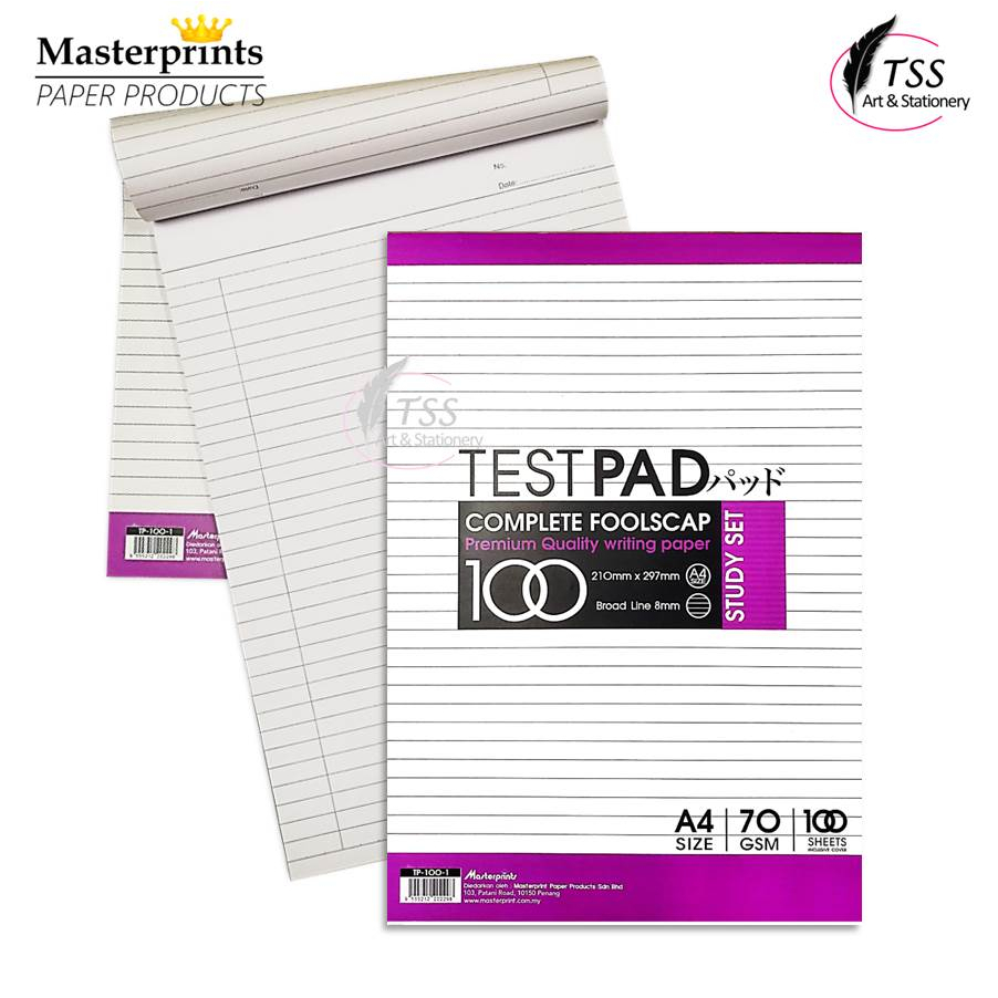 Masterprint Test Pad A4 70gsm 100 แผ่นตรวจสอบกระดาษ Pad Foolscap กระดาษ ...