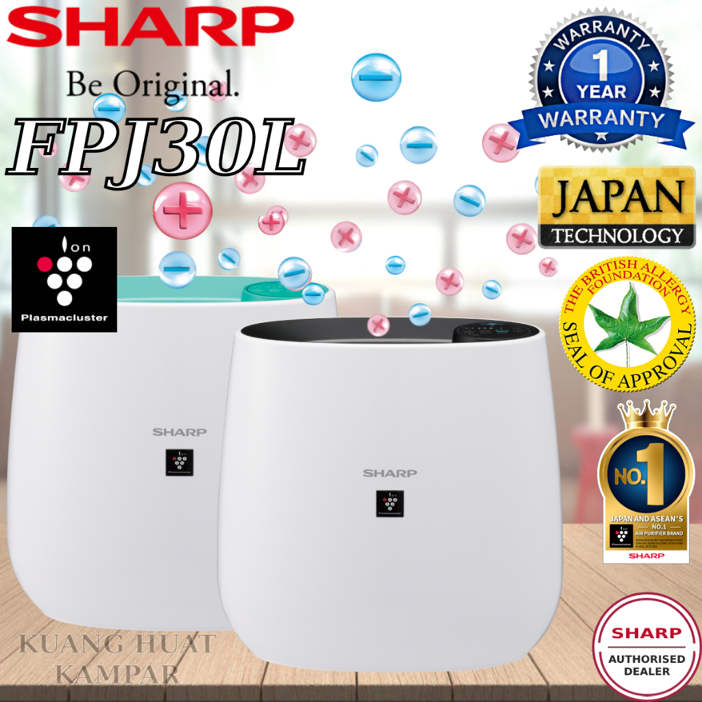 Sharp 23m2 PLASMACLUSTER AIR PURIFIER FPJ30L // FPJ30LA // FPJ30LB ...