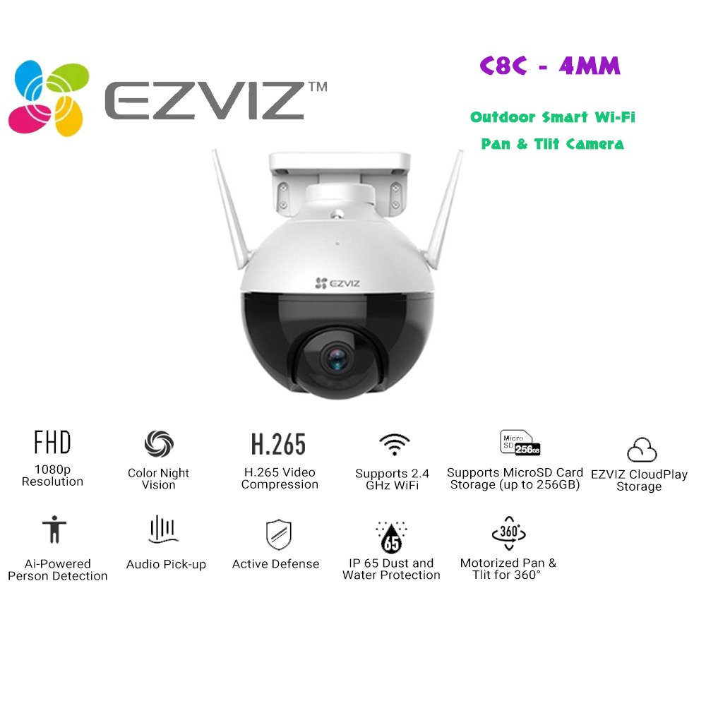 Ezviz C8C / C8W Pro / H8c 2MP 3MP 4MP กระทะกลางแจ้ง & กล้องวงจรปิด Wi ...