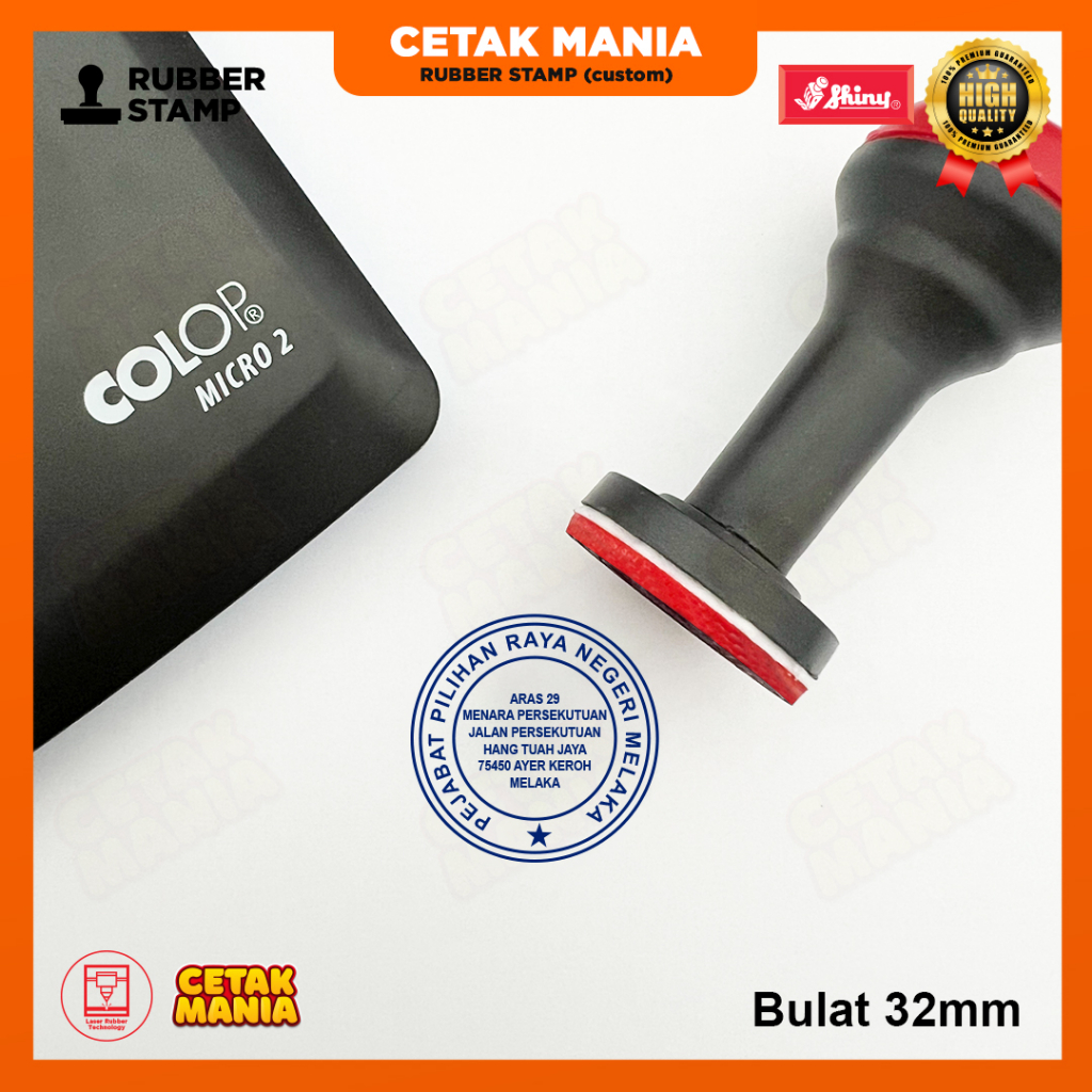 Cop Kayu Cop Getah ตรายางที่กําหนดเอง (Penunjuk, Name Chop, Company ...
