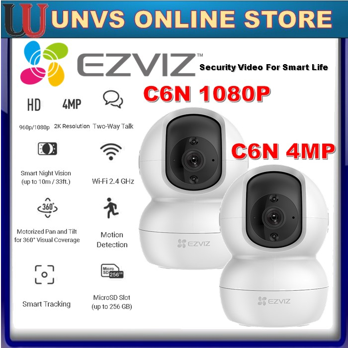 Ezviz C6N 2MP & 2K+ * 4MP Pan & Tilt กล้องวงจรปิดไร้สาย IP Camera ...