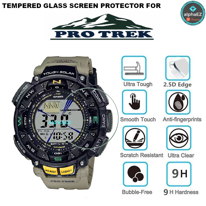 Casio PROTREK PRG-240-5 9H นาฬิกาป้องกันหน้าจอกระจกนิรภัย Scratch ...