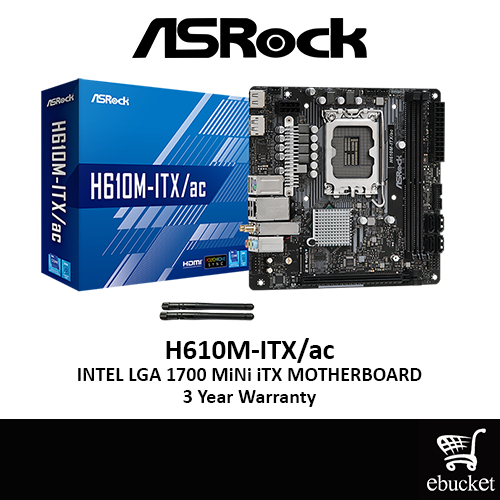 Asrock H610M ITX/AC (MINI ITX) INTEL H610 LGA1700 MOTHERBOARD | Shopee Thailand