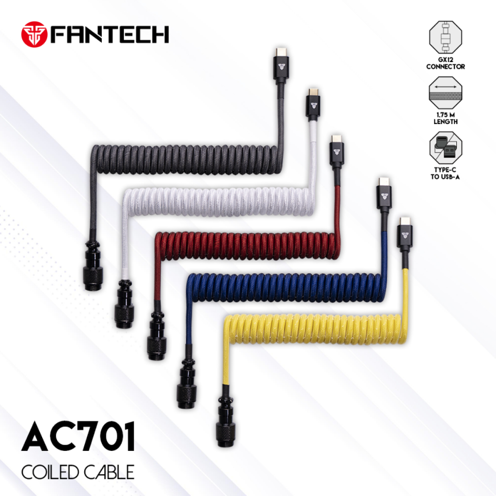 FANTECH สายขด AC701 สําหรับคีย์บอร์ดเชิงกล Type C Aviator Custom Coiled ...