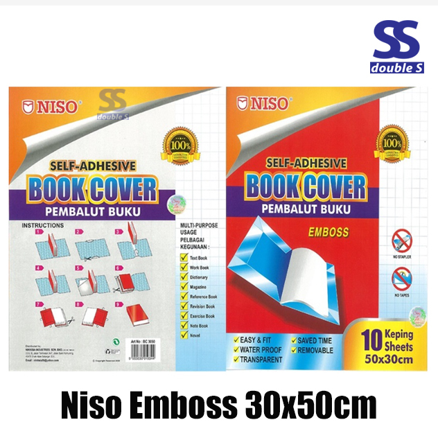 Niso Self-Adhesive Book Cover Emboss 50x30ซม. (10 แผ่น) | Shopee Thailand