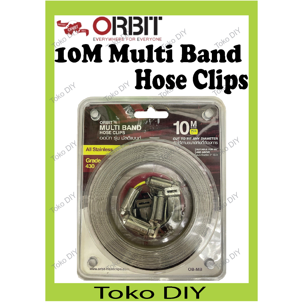 Orbit MULTI BAND STAINLESS STEEL 10M X 10CLIPS ชุดท่อ (OB-MB) | Shopee ...