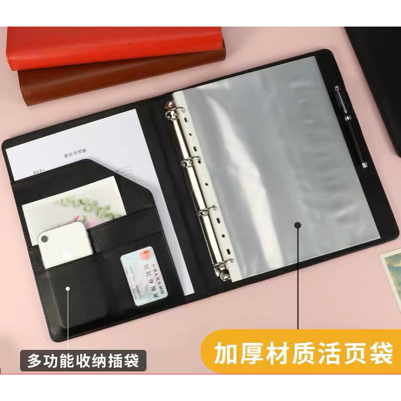 [KOH] โฟลเดอร์ไฟล์หนัง PU A4 คุณภาพสูง 4 ห่วงสําหรับใช้ในแผ่นขนาด 11 หลุม A4 | Shopee Thailand