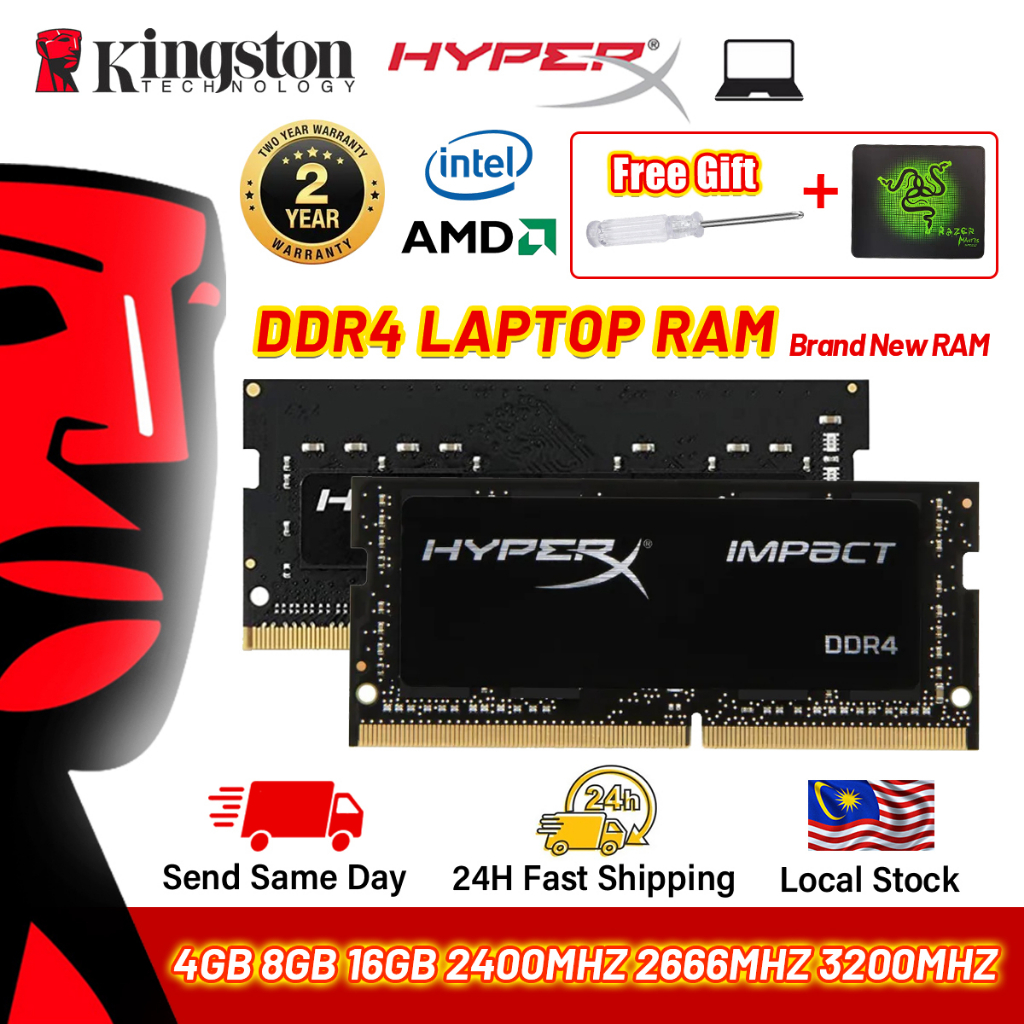 Kingston HyperX Impact DDR4 แล็ปท็อป RAM 4GB 8GB 16GB 3200MHz 2400MHz 2666MHz 2133MHz 1.2V ...